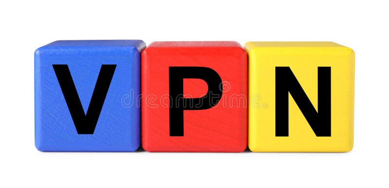 Acronym VPN (Virtual Private Network) Made of Colorful Cubes Isolated ...