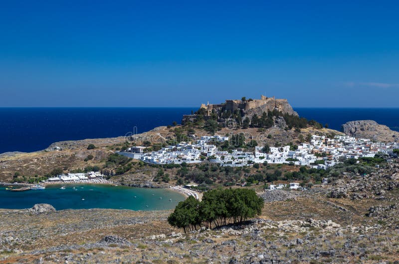 Acropoli di Lindos, Rodi fotografia stock. Immagine di antico - 99270894