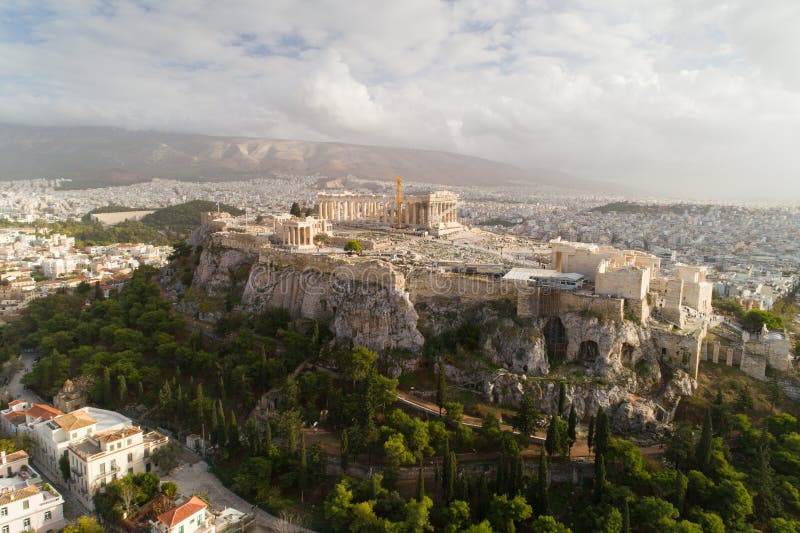 Acropolis of Athens Ancient Citadel in Greece Stock Photo - Image of ...