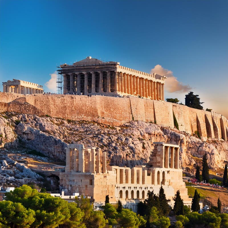 Acropolis in Athens, AI Generated Stock Illustration - Illustration of ...