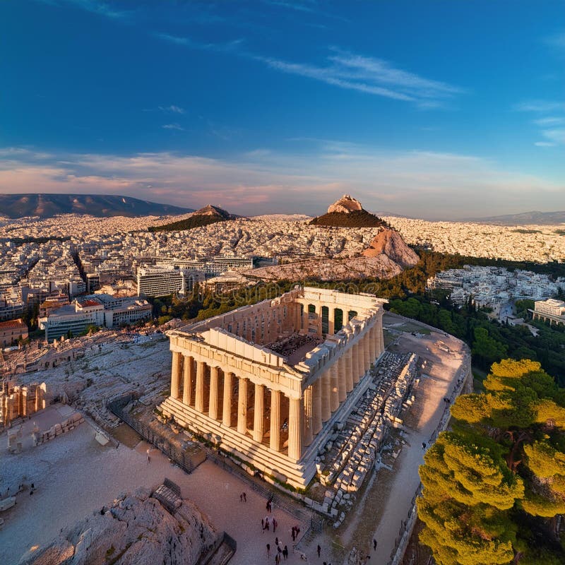 Acropolis in Athens, AI Generated Stock Illustration - Illustration of ...
