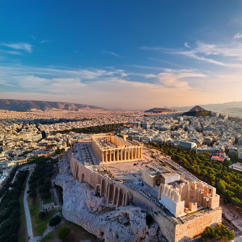 Acropolis in Athens, AI Generated Stock Illustration - Illustration of ...