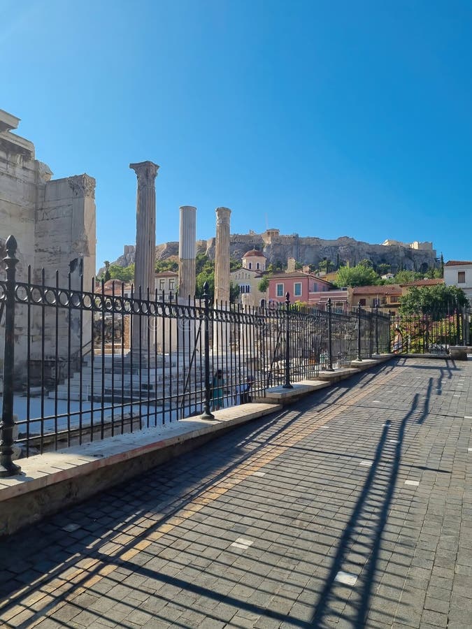The Acropolis of Athens, with the Parthenon Temple on Top of the Hill ...