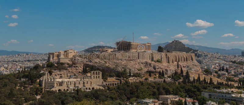Acropolis of Athens X stock photo. Image of hills, trees - 75264024
