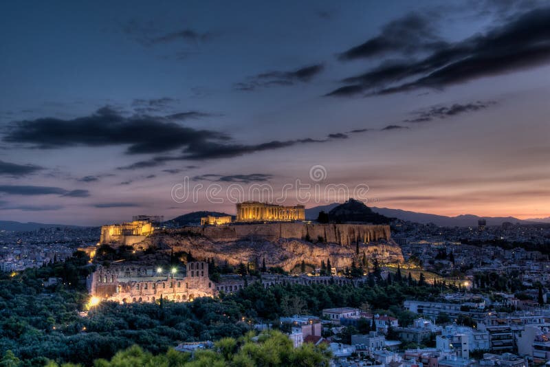 Acropolis Athens at Sunrise Stock Photo - Image of athens, travel: 17350982
