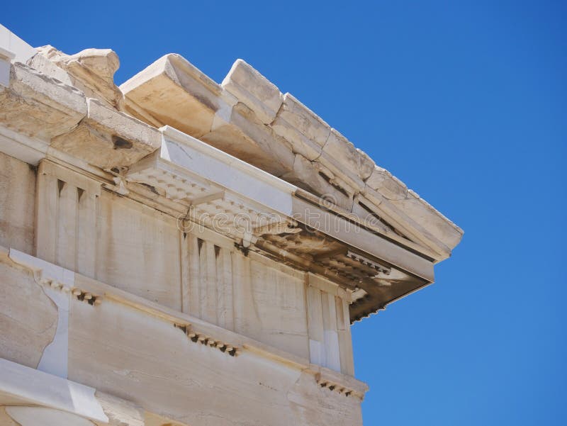 Acropolis Column Close Up at the Sky Background Editorial Photography ...