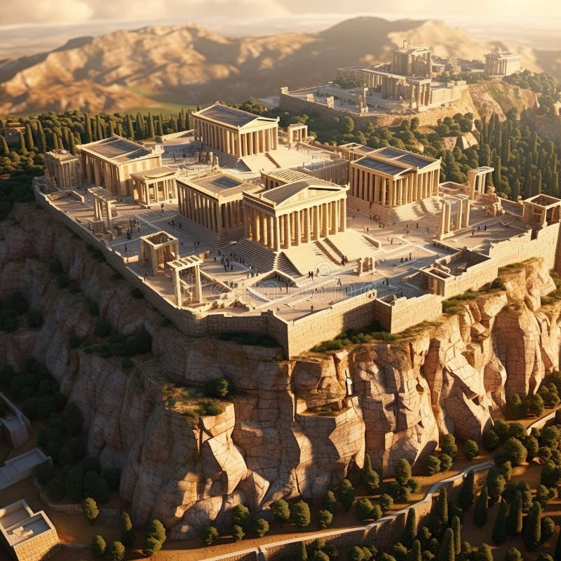 The Acropolis Greece Craft a Breathtaking 3D Isometric View of the ...