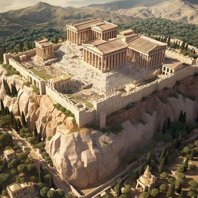 The Acropolis Greece Craft a Breathtaking 3D Isometric View of the ...