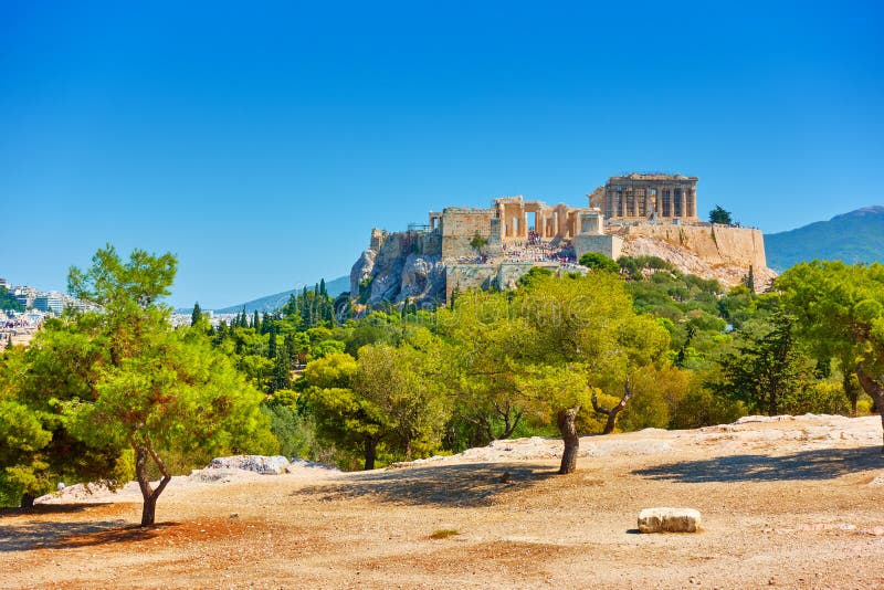 Acropolis Hill in Athens in Greece Stock Photo - Image of ancient ...
