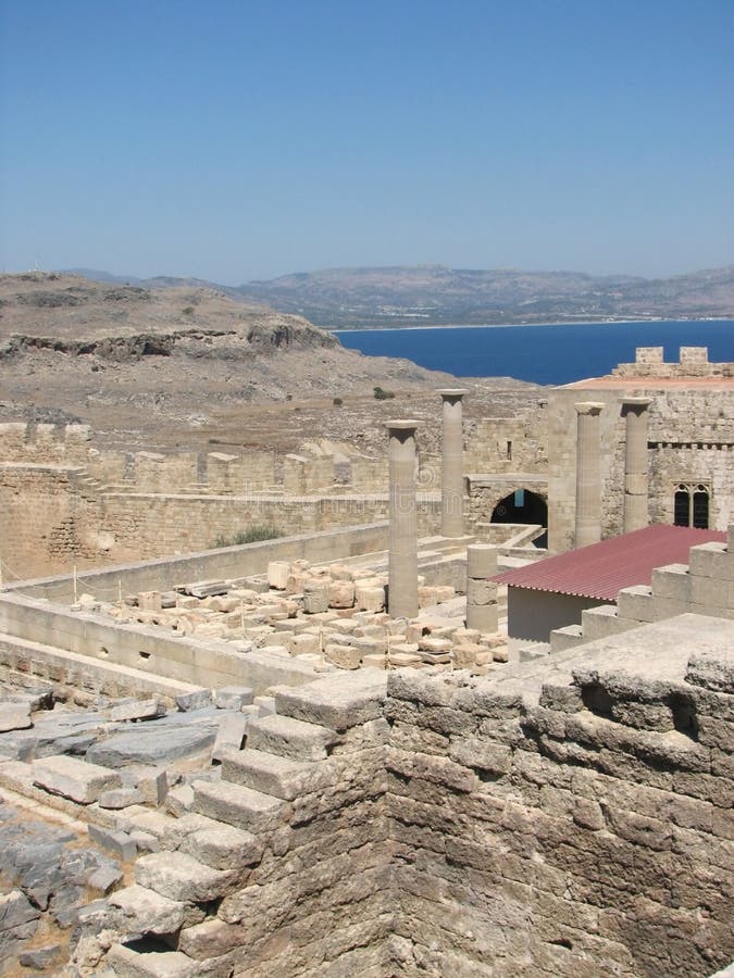 Acropolis Lindos stock photo. Image of temple, ruins - 57064196