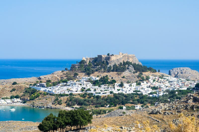 Acropolis of Lindos stock image. Image of landscape, lindos - 43176773