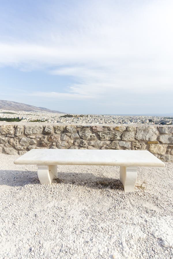 Acropolis marble bench stock photo. Image of view, chair - 77507094