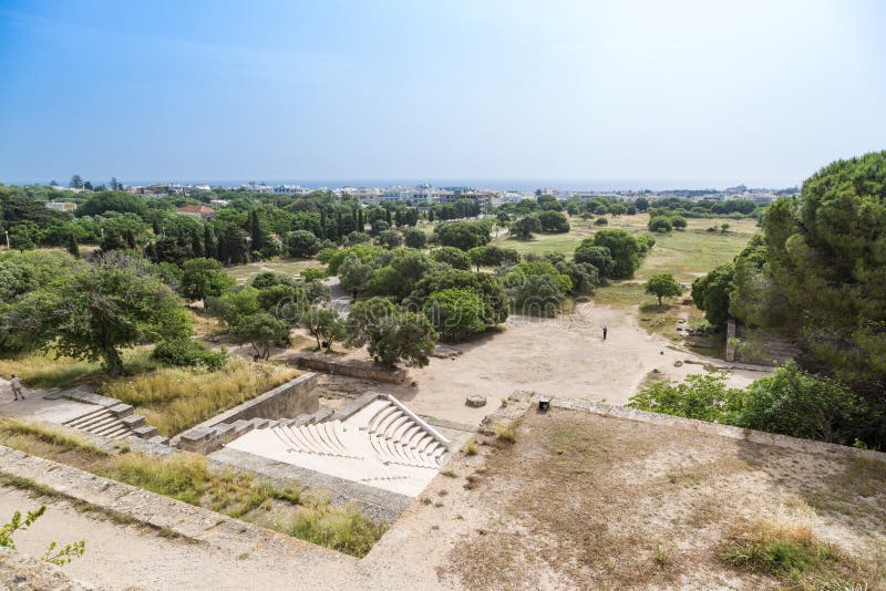 Acropolis at Monte Smith Hill in Rhodes, Greece Stock Image - Image of ...