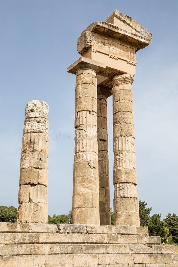 Acropolis at Monte Smith Hill in Rhodes Town, Greece Stock Image ...