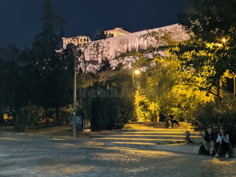 Acropolis editorial image. Image of night, pretty, ancient - 165214265