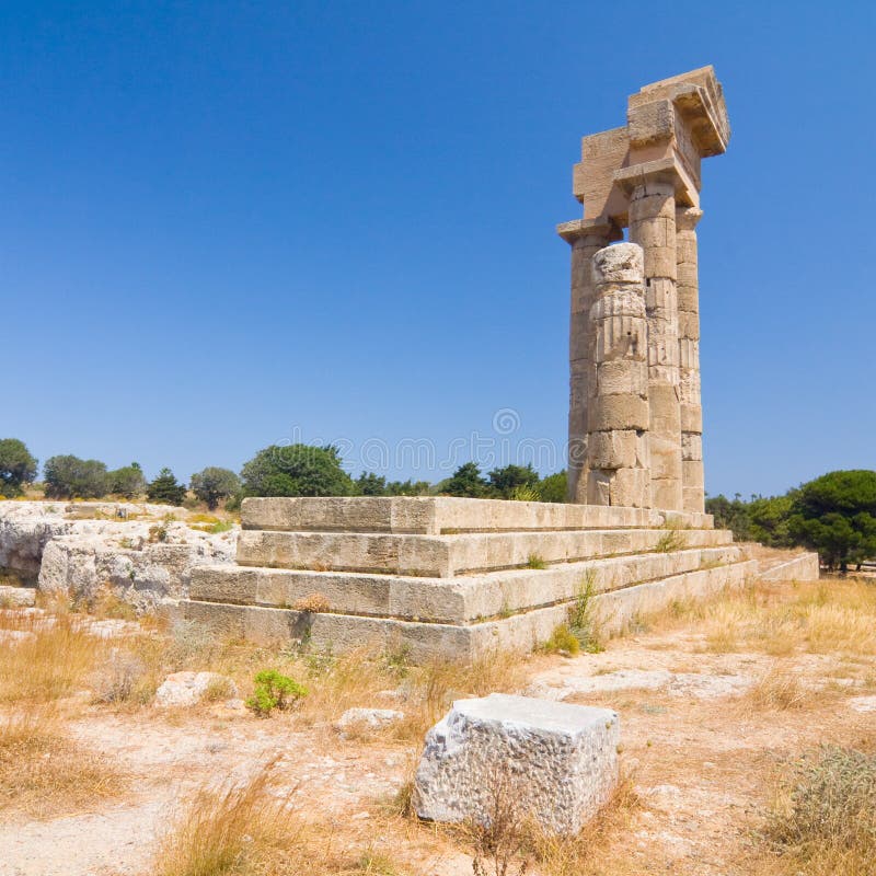 Acropolis of Rhodes at Monte Smith on the Island of Rhodes Greece ...