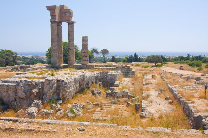Acropolis of Rhodes at Monte Smith on the Island of Rhodes Stock Image ...