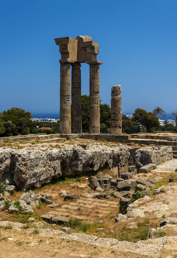 Acropolis of Rhodes at Monte Smith on Rhodes, Greece Stock Photo ...