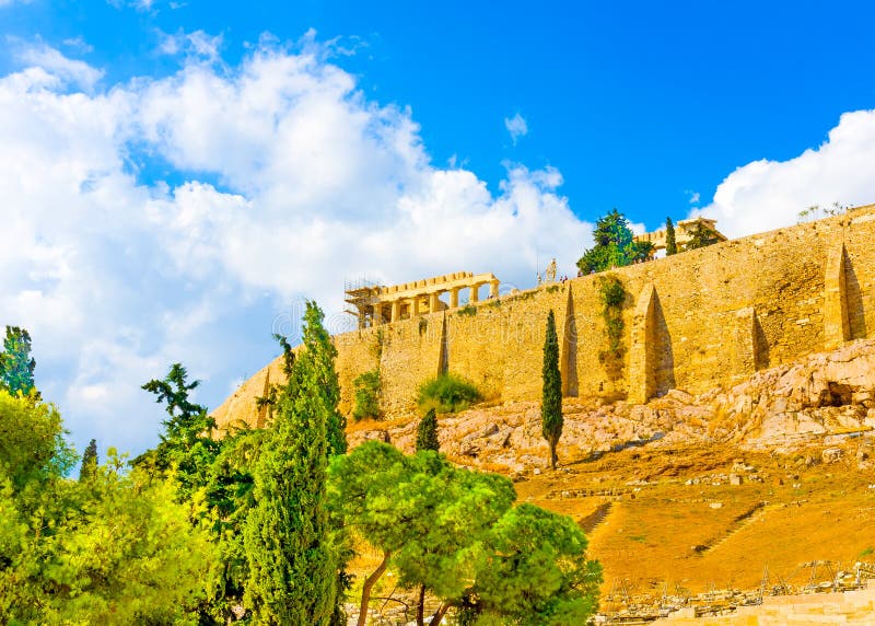 Acropolis rock stock image. Image of attraction, mediterranean - 40913099