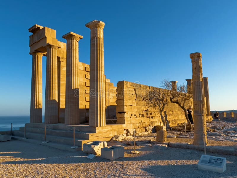 Acropolis Ruins in Lindos, Greece Editorial Photography - Image of blue ...