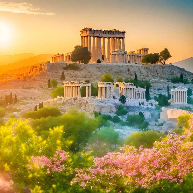 The Acropolis Skyline of Athens with Monastiraki Square and Acropolis ...