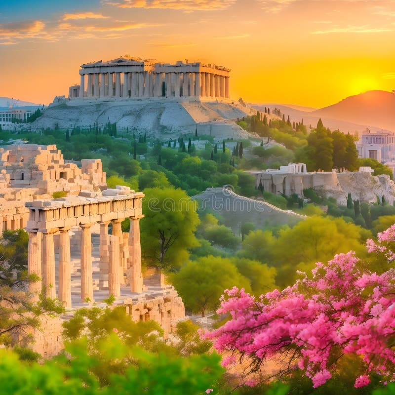 The Acropolis Skyline of Athens with Monastiraki Square and Acropolis ...