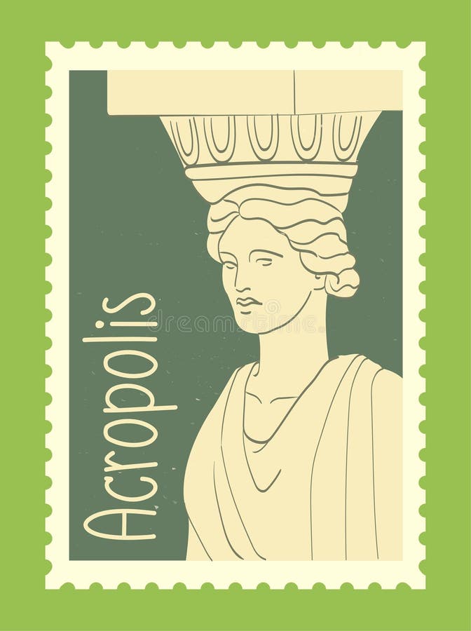 Acropolis Stamp Design. Vector Illustration Stock Vector - Illustration ...