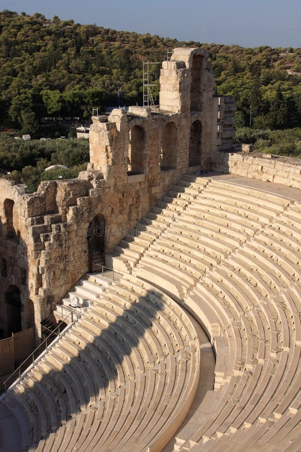 Acropolis, Theater of Dionysus Eleuthereus Stock Image - Image of ...