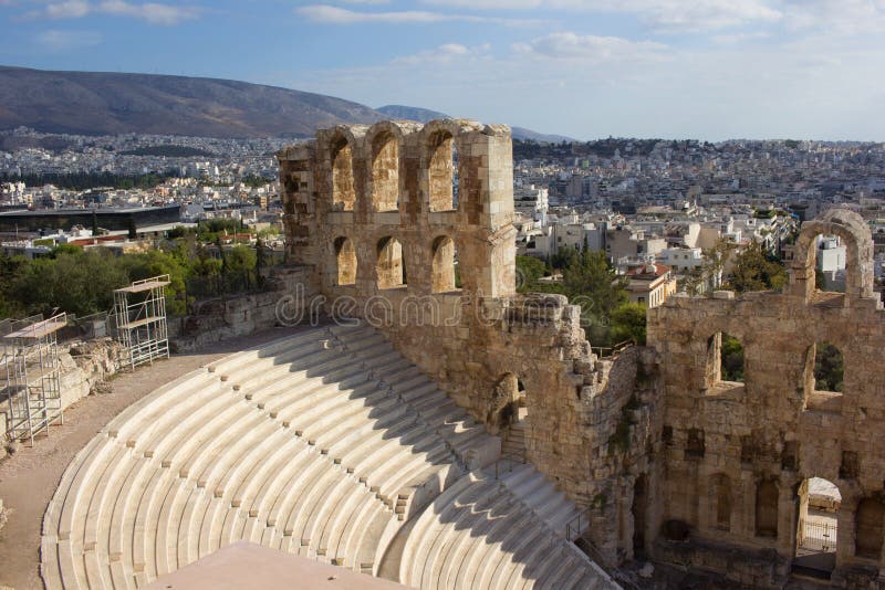 Acropolis theatre stock image. Image of ancient, greek - 79796803
