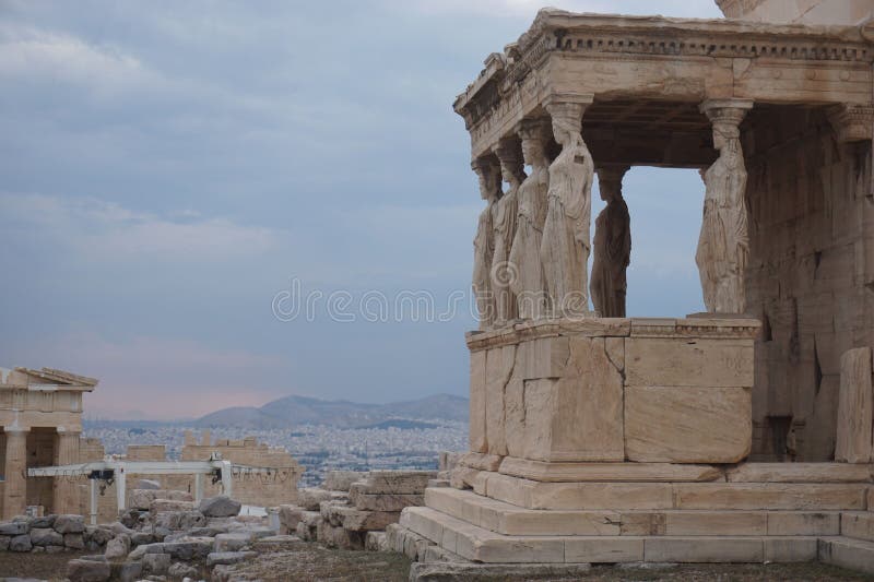 Acropolis Under the Pink-blue Sky Stock Photo - Image of aropolis, blue ...