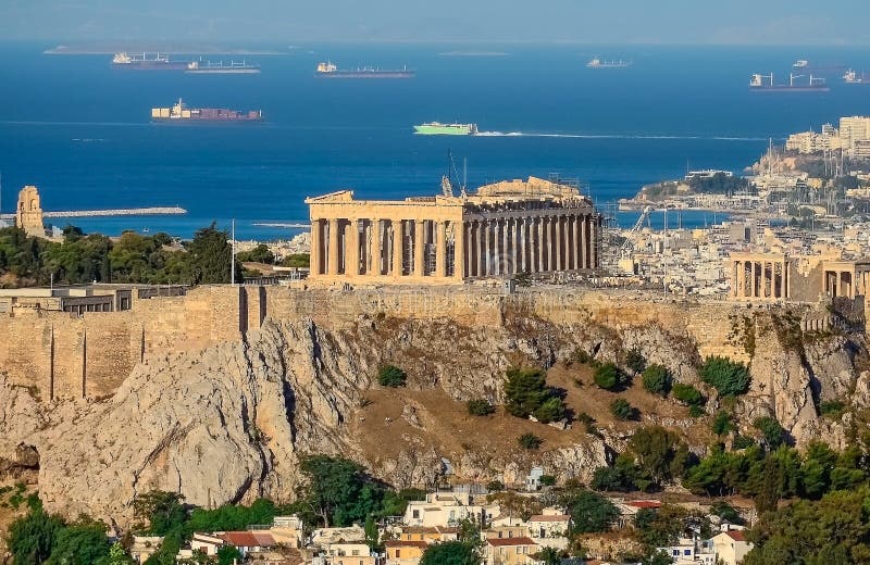 Greek Acropolis stock photo. Image of view, mountain - 42234446