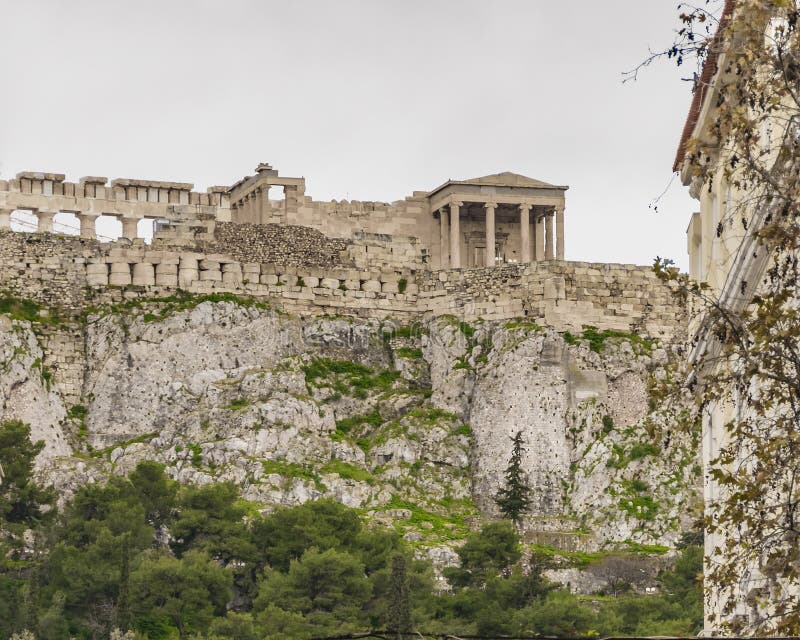 Acropolis View from Plaka District, Athens, Greece Stock Photo - Image ...