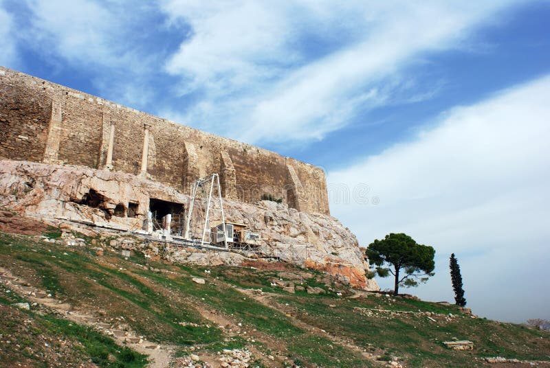 Acropolis Wall stock photo. Image of ancient, clouds, europe - 9731544