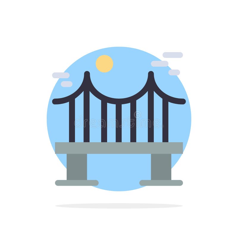 Across, Bridge, Metal, River, Road Abstract Circle Background Flat ...