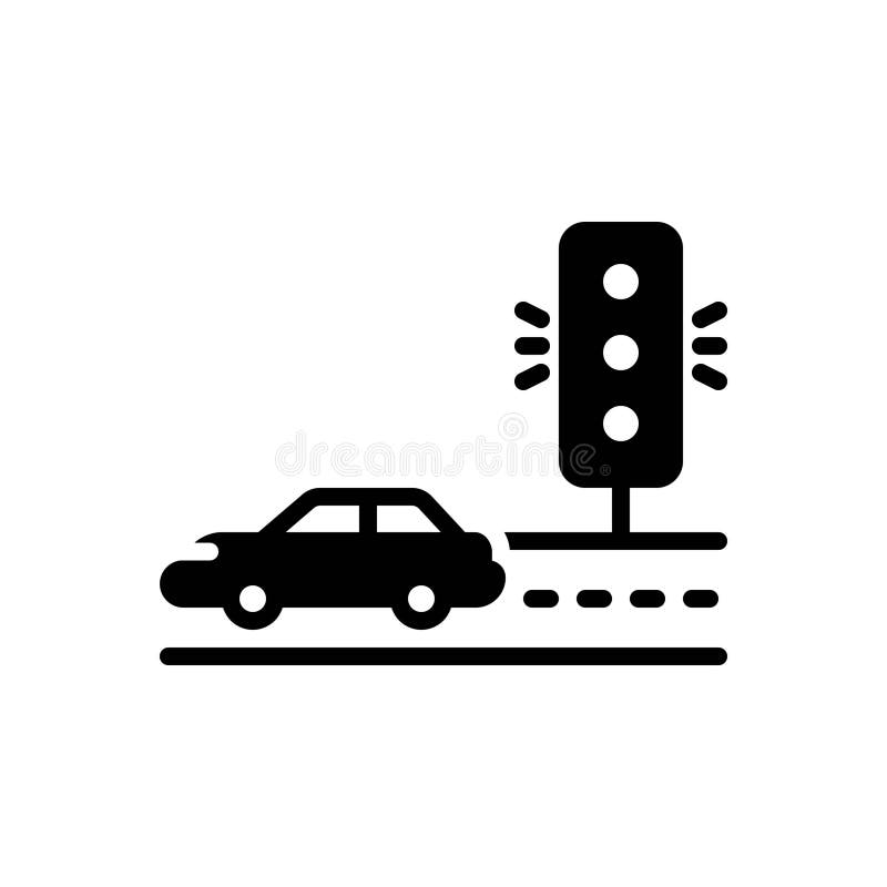 Black Solid Icon for Across, Traffic Signal and Light Stock Vector ...