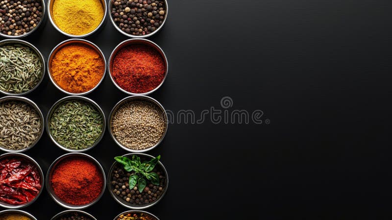 Across the Top of the View, There is a Copy Space for Indian Condiments ...