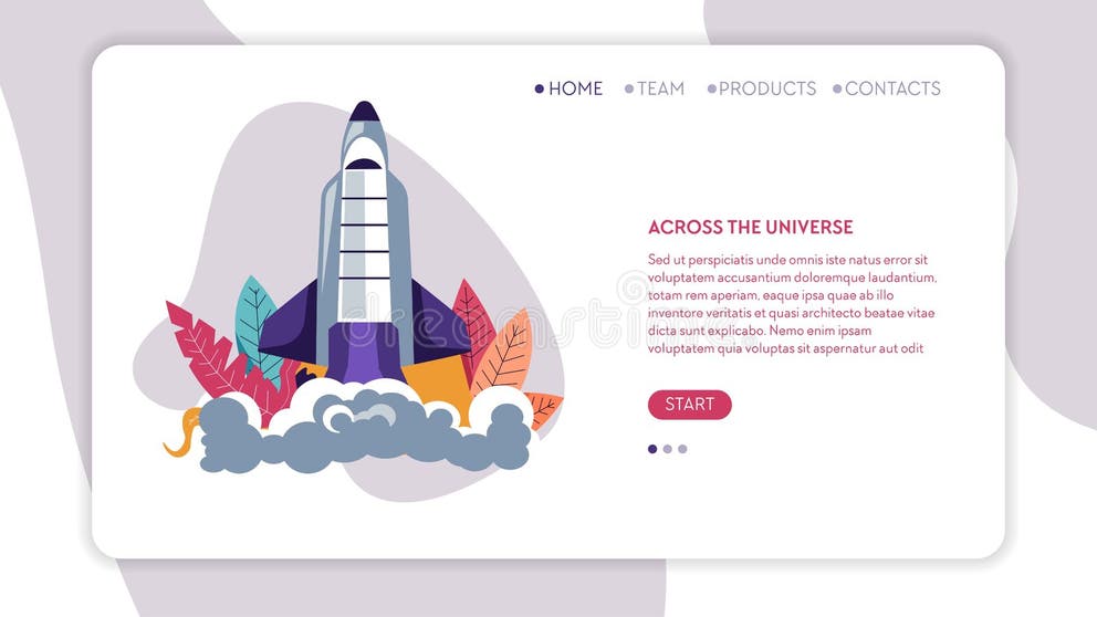 Universe Cosmic Program Online Web Page Template Stock Illustrations ...