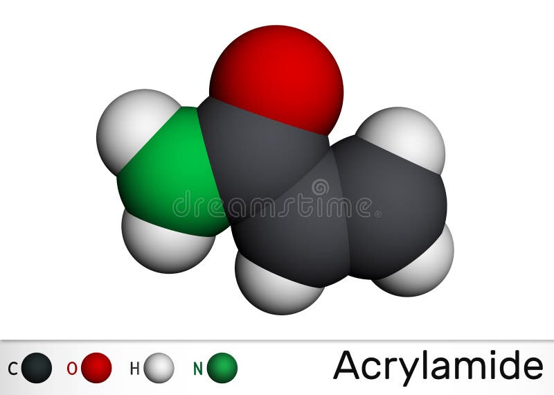 Acrylamide, ACR, Acrylic Amide Molecule. it is As a Precursor To ...