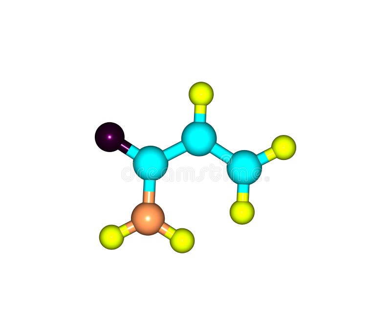 Acrylamide Molecule Isolated on White Stock Illustration - Illustration ...