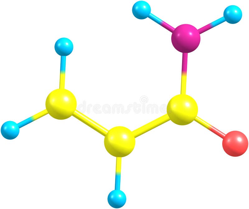 Acrylamide Molecule Isolated on White Stock Illustration - Illustration ...