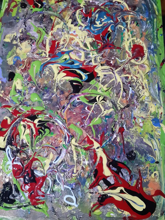 Acrylic Abstract Painting Canvas Texture Stock Image - Image of acrylic ...