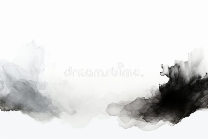 Acrylic Black Ink in Water on White Background. Generative AI Stock ...