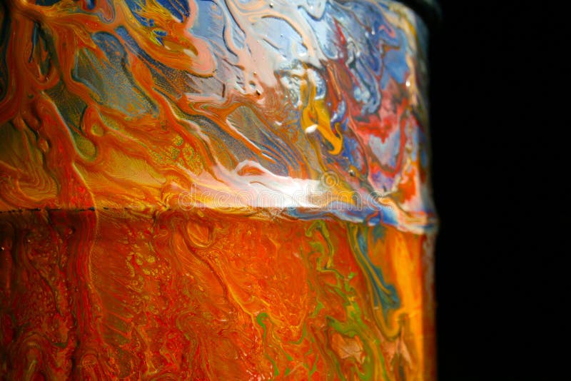 Acrylic Car Paint Colors Mixed on Can Stock Image - Image of brush ...