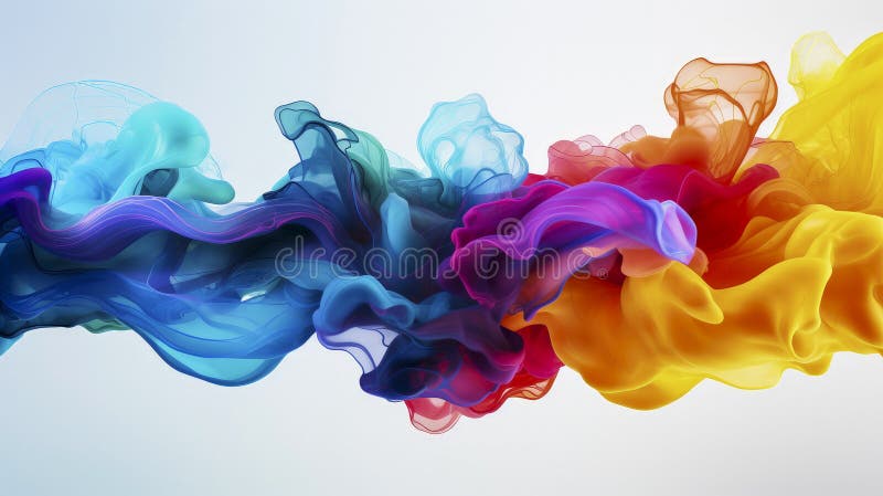 Acrylic Colorful Blend. Exploding Liquid Paint in Rainbow Colors with ...
