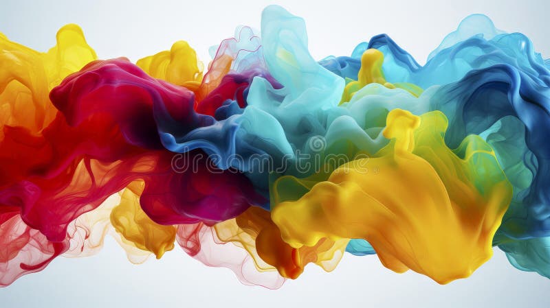 Acrylic Colorful Blend. Exploding Liquid Paint in Rainbow Colors with ...