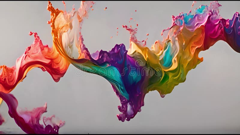 Acrylic Colors Floating in Water. Ink Stain. Abstract Grey Background ...