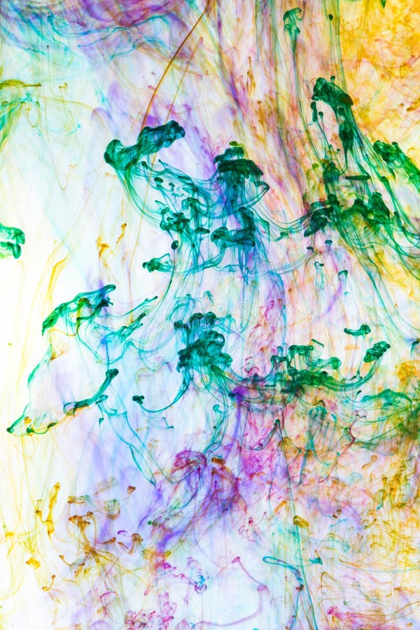 Acrylic Colors and Ink in Water. Stock Photo - Image of form, burning ...