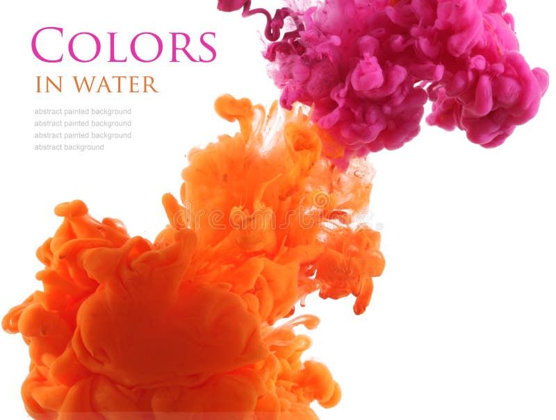 Acrylic colors in water. stock photo. Image of fire, motion - 48255378