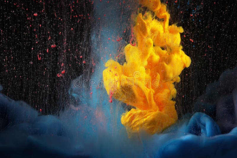 Acrylic Colors in Water. Ink Blot Stock Photo - Image of fire, flow ...