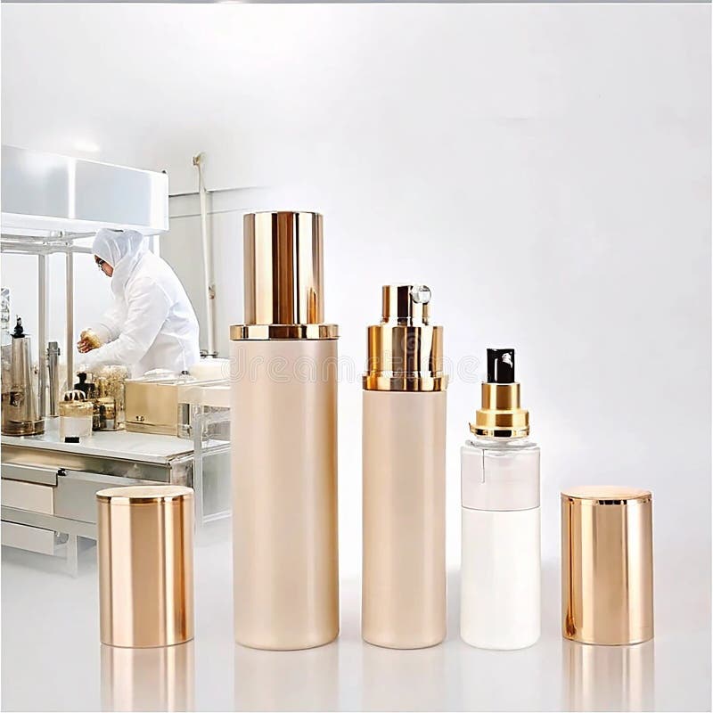 Acrylic Cosmetic Bottle Set in Production Process - AI-Generated Design ...